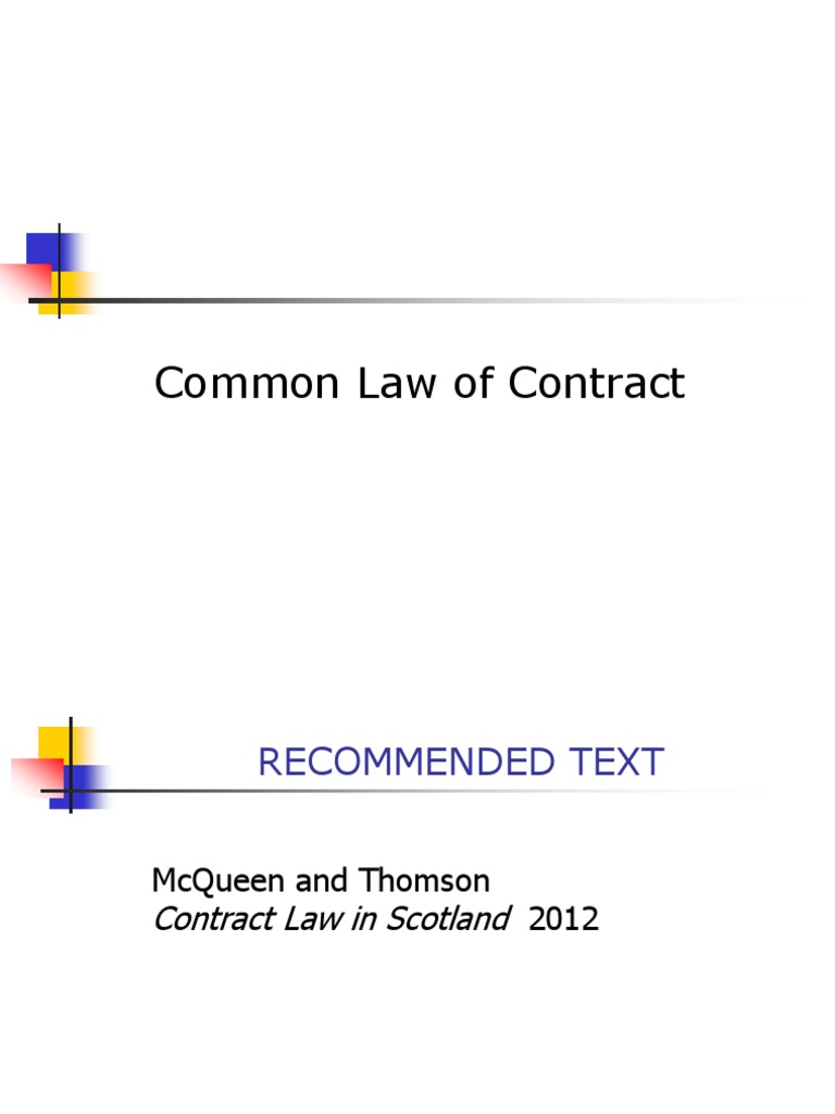Common Law in Contract | Offer And Acceptance | Misrepresentation In ...