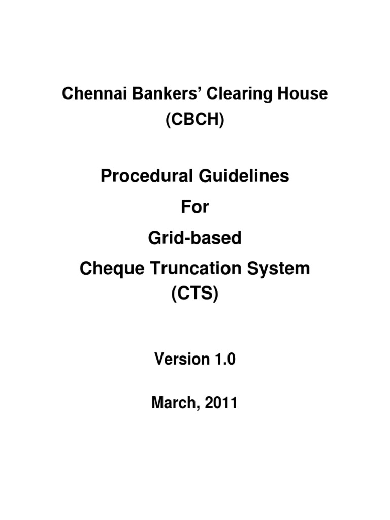 CBC H Procedural Guidelines Cts | PDF | Clearing (Finance) | Cheque