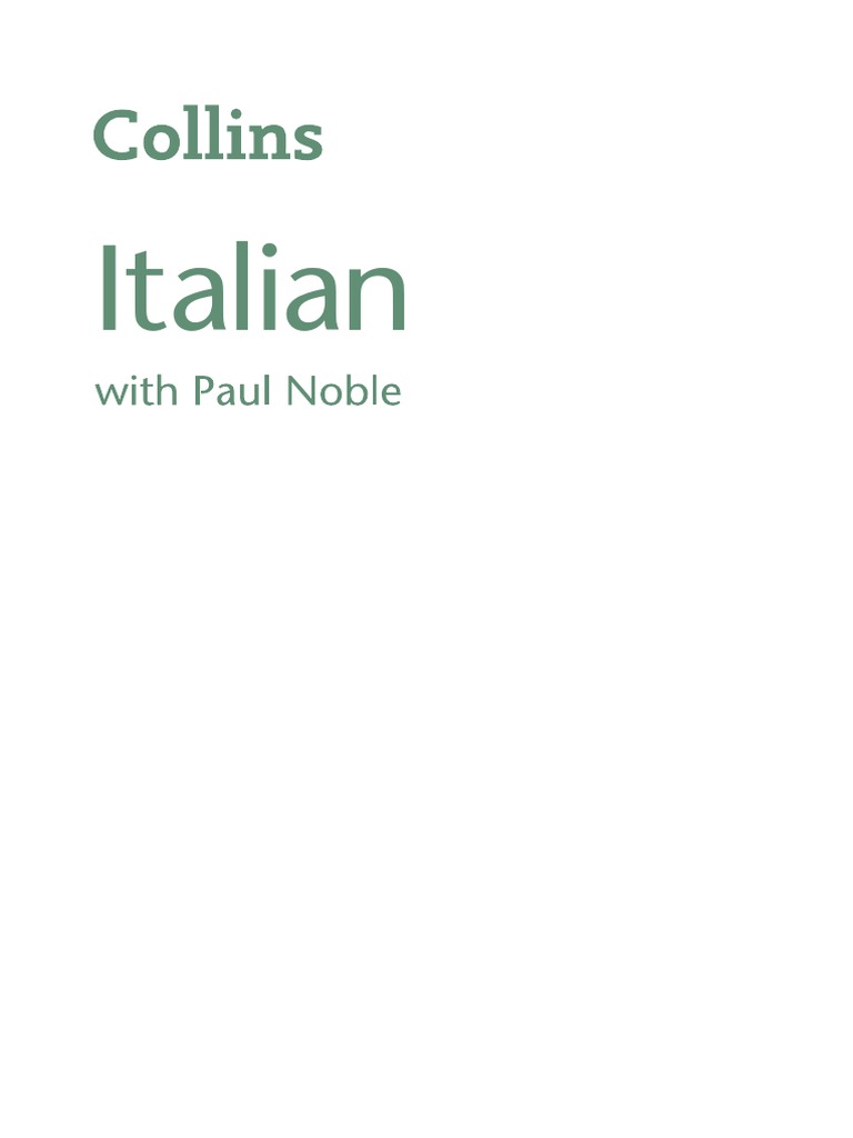 Collins Paul Noble Italian | PDF | Grammatical Tense | Italian Language