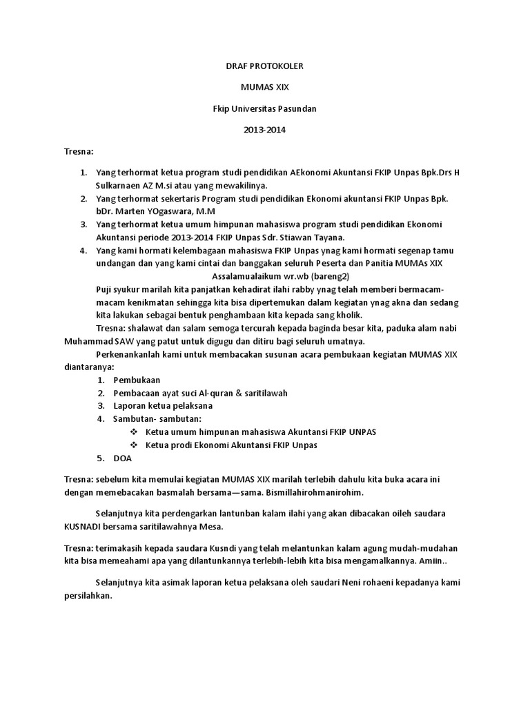 Contoh Draf Protokoler | PDF