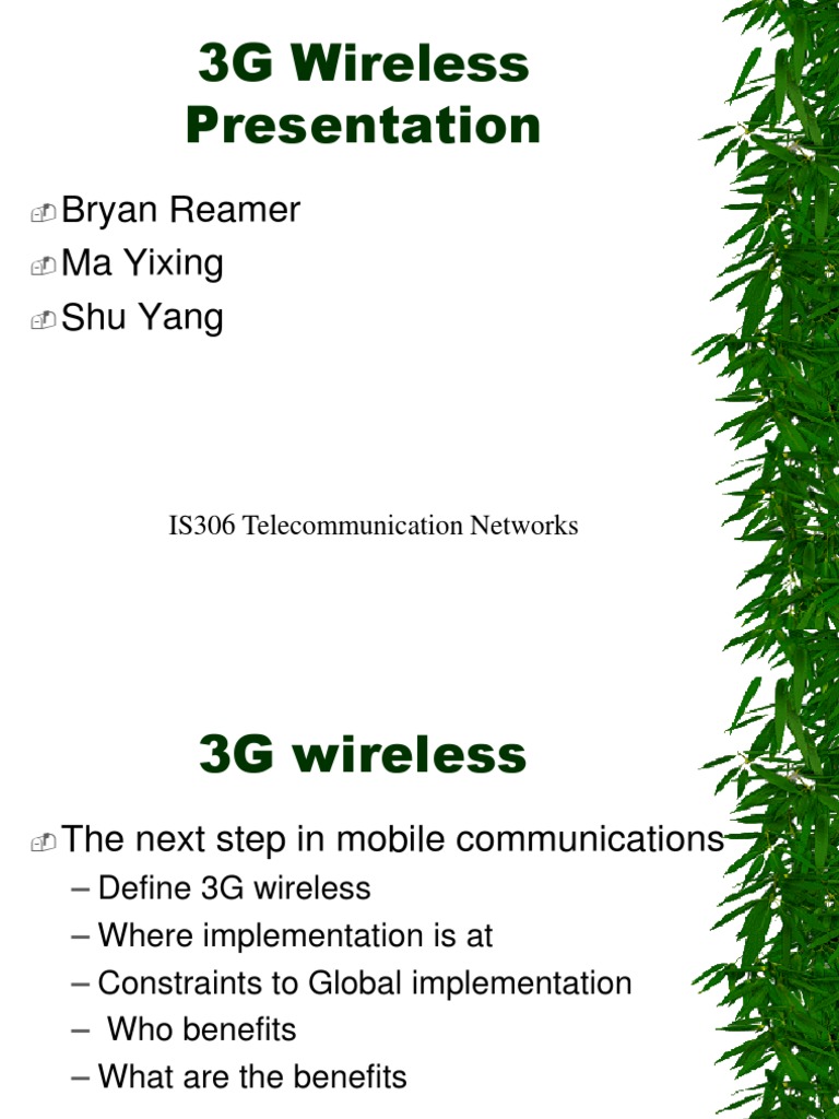 3G Wireless Presentation: Bryan Reamer Ma Yixing Shu Yang | Download ...