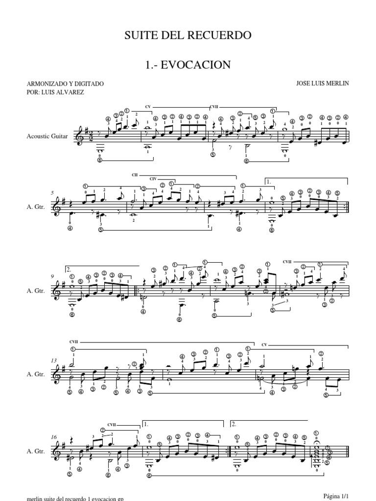 Merlin Suite Del Recuerdo 1 Evocacion GP | PDF | Instrumentos musicales ...