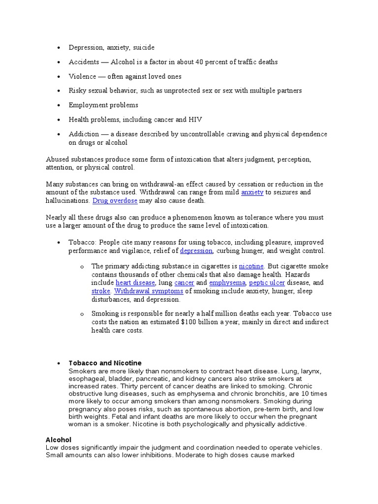 Drug Abuse - Health Hazards | PDF | Alcoholism | Substance Abuse
