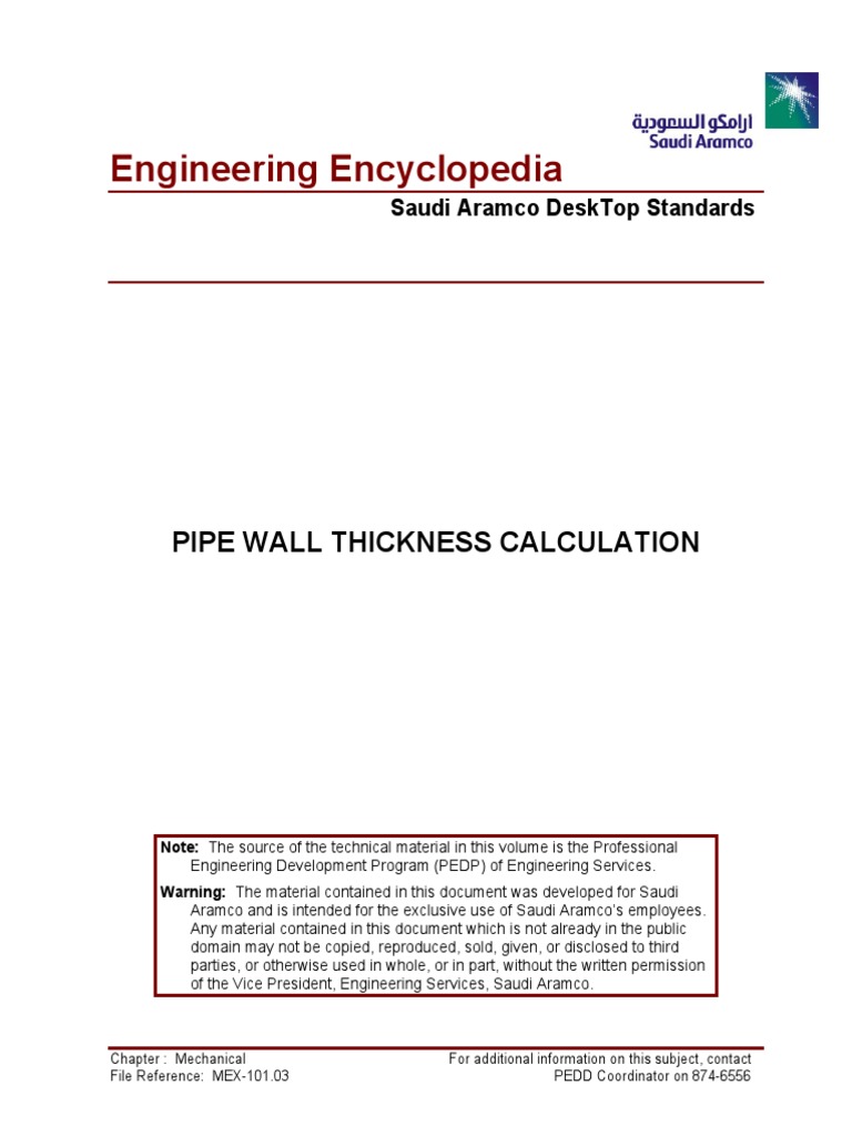 Pipe Wall Thickness Calculation | PDF