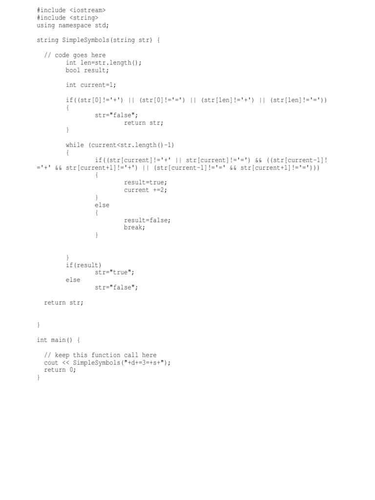 Coderbyte Simple Symbols Solution | PDF | Computer Programming | Software Engineering