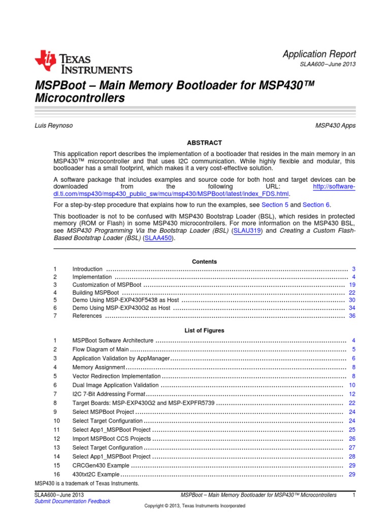 BootLoader I2C MSP430 | PDF | Booting | Network Packet