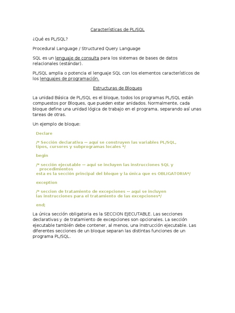 Introducción a PL/SQL y Manejo de Errores | PDF | Pl / Sql | SQL