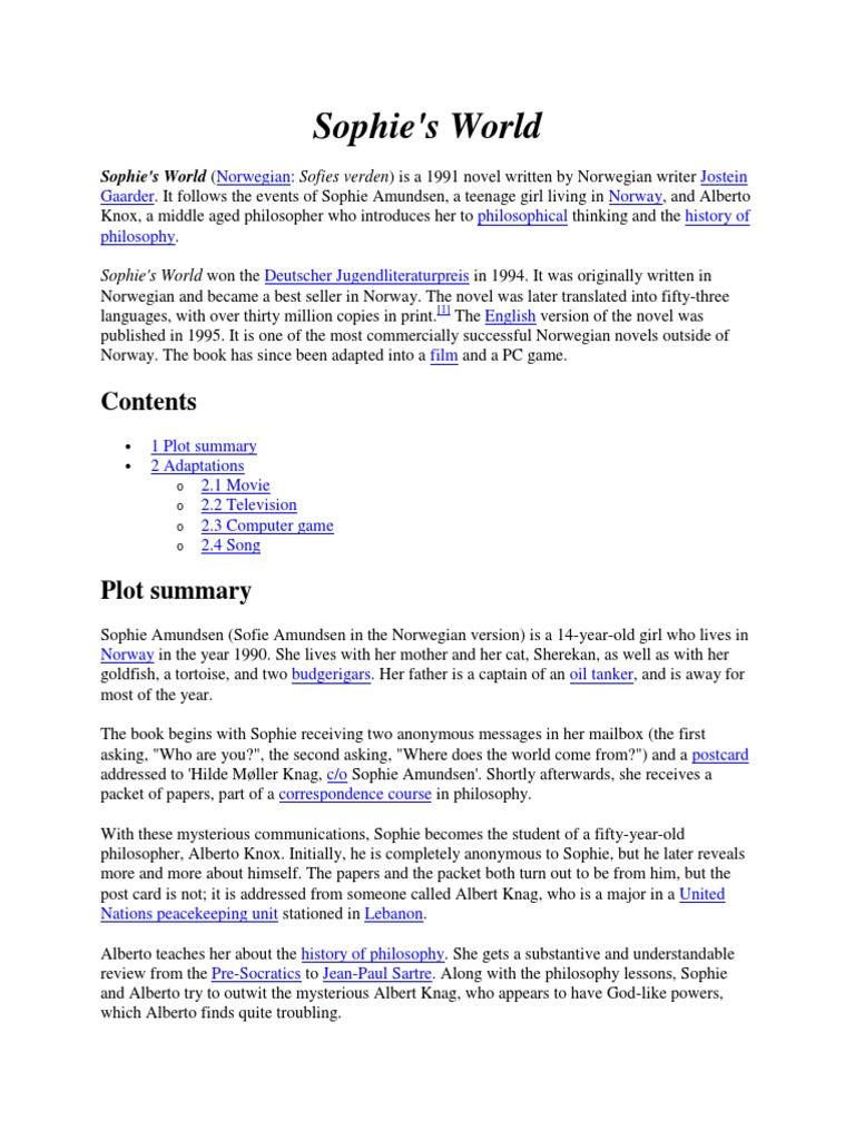 Sophie's World ( | PDF | Science | Philosophical Science