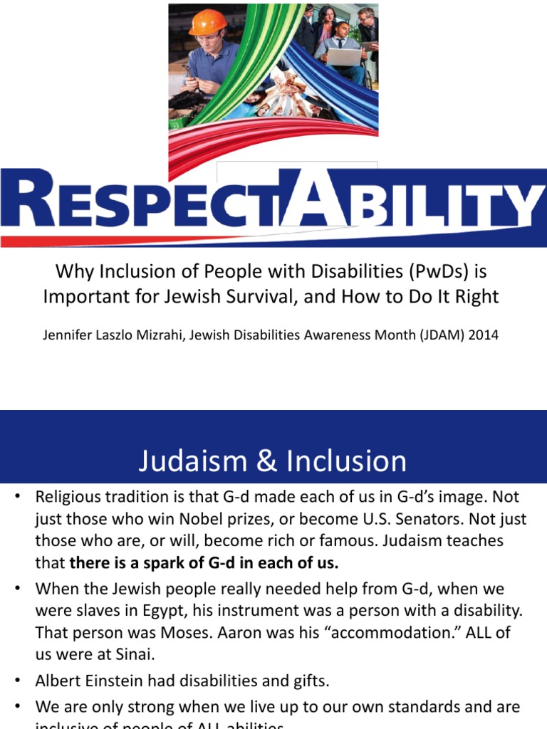 Why Inclusion of PwDs Is Important For Jewish Survival, and How To Do ...