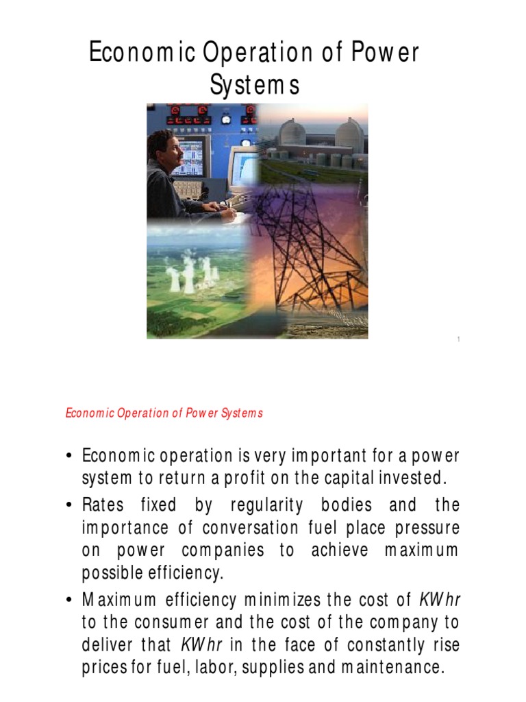 Power Systems Economic Efficiency | PDF | Electric Power System ...