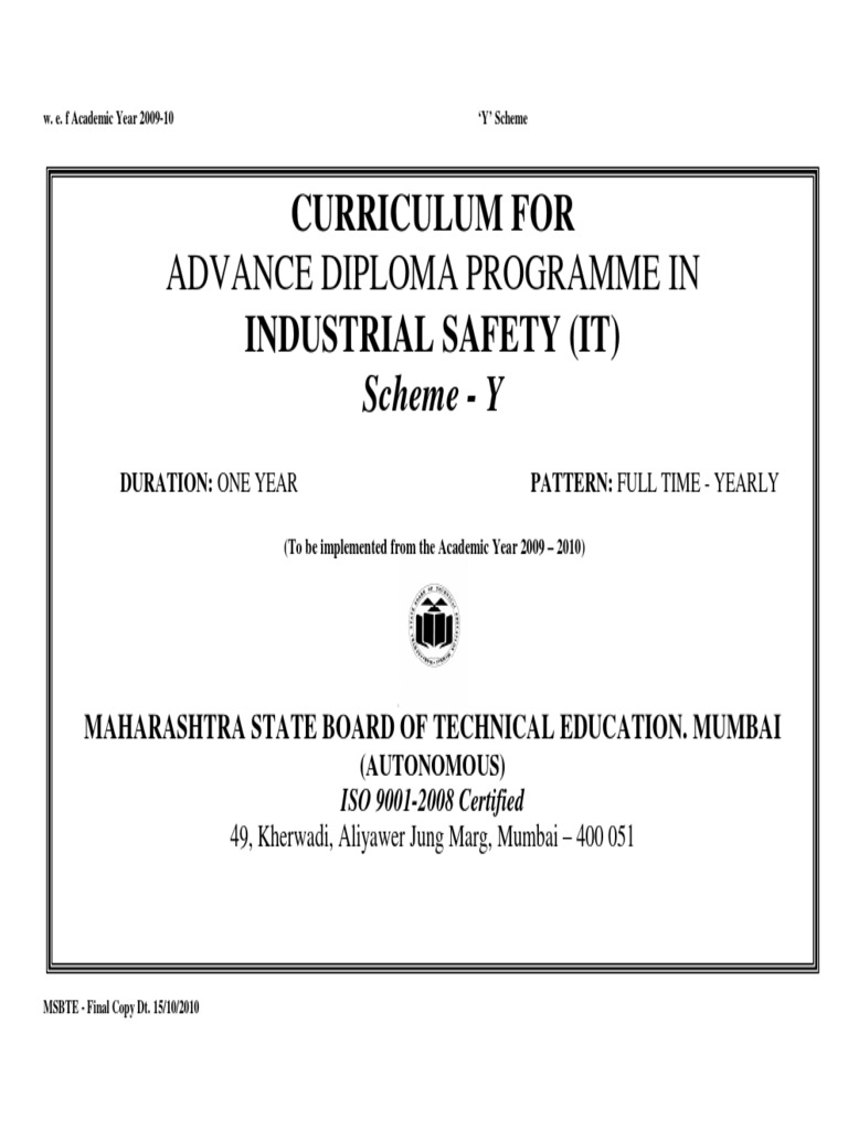 Industrial Safety Curriculum | PDF | Noise | Curriculum