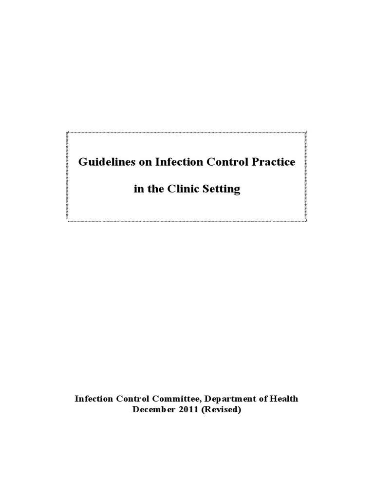 Guidelines On Infection Control Practice in The Clinic Setting Dec 2011 ...