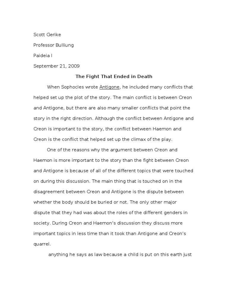 Antigone: The Conflict Between Creon and Haemon | PDF | Sophocles