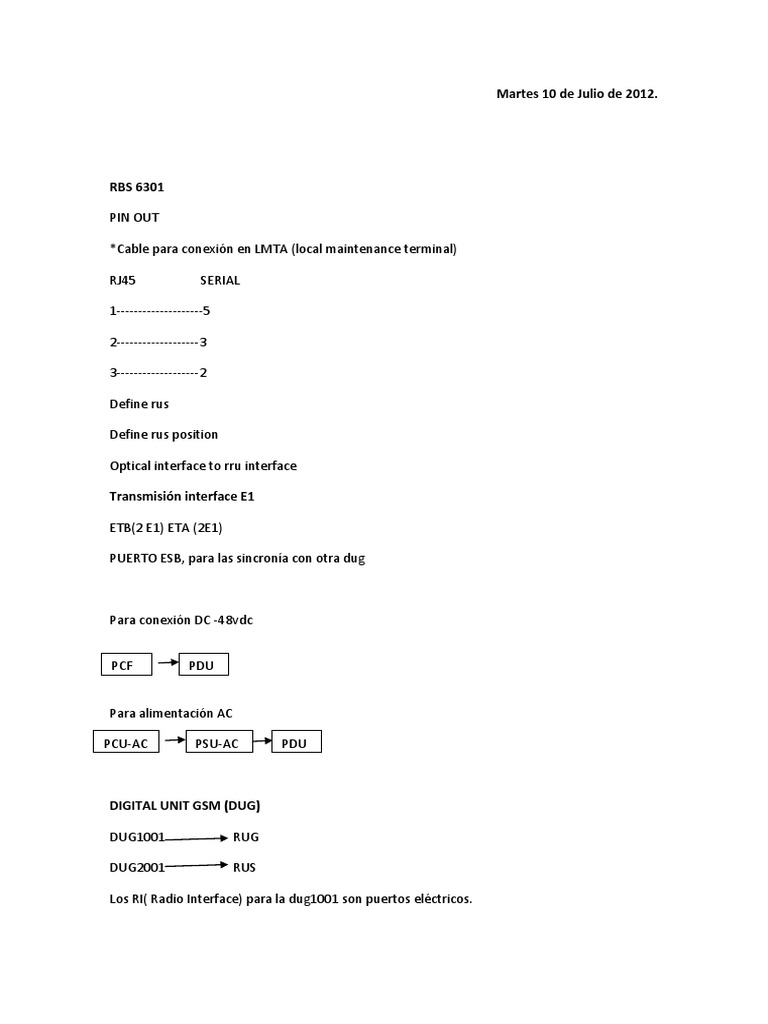 Configuración y Mantenimiento RBS 6301 y 6101 | PDF | Gsm | Lte ...