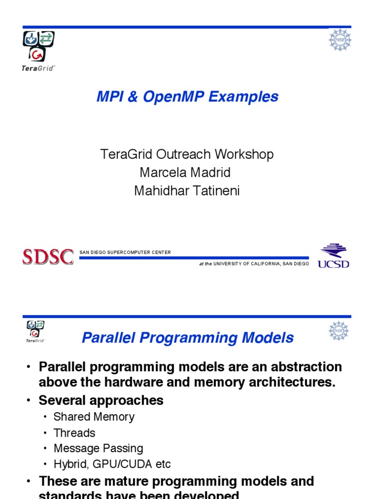 Mpi Openmp Examples | PDF | Message Passing Interface | Parallel Computing