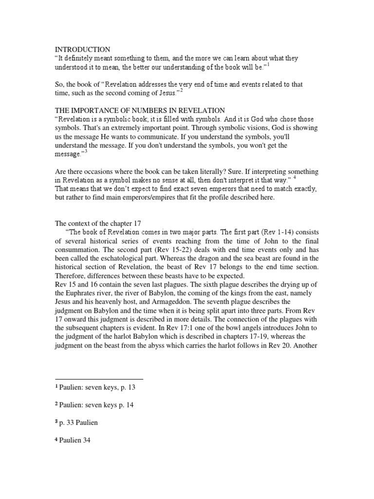 An Exegetical Analysis Of The Symbolism And Interpretations Of