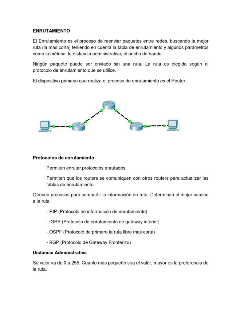 ENRUTAMIENTO | PDF | Enrutador (Computación) | Protocolos de internet