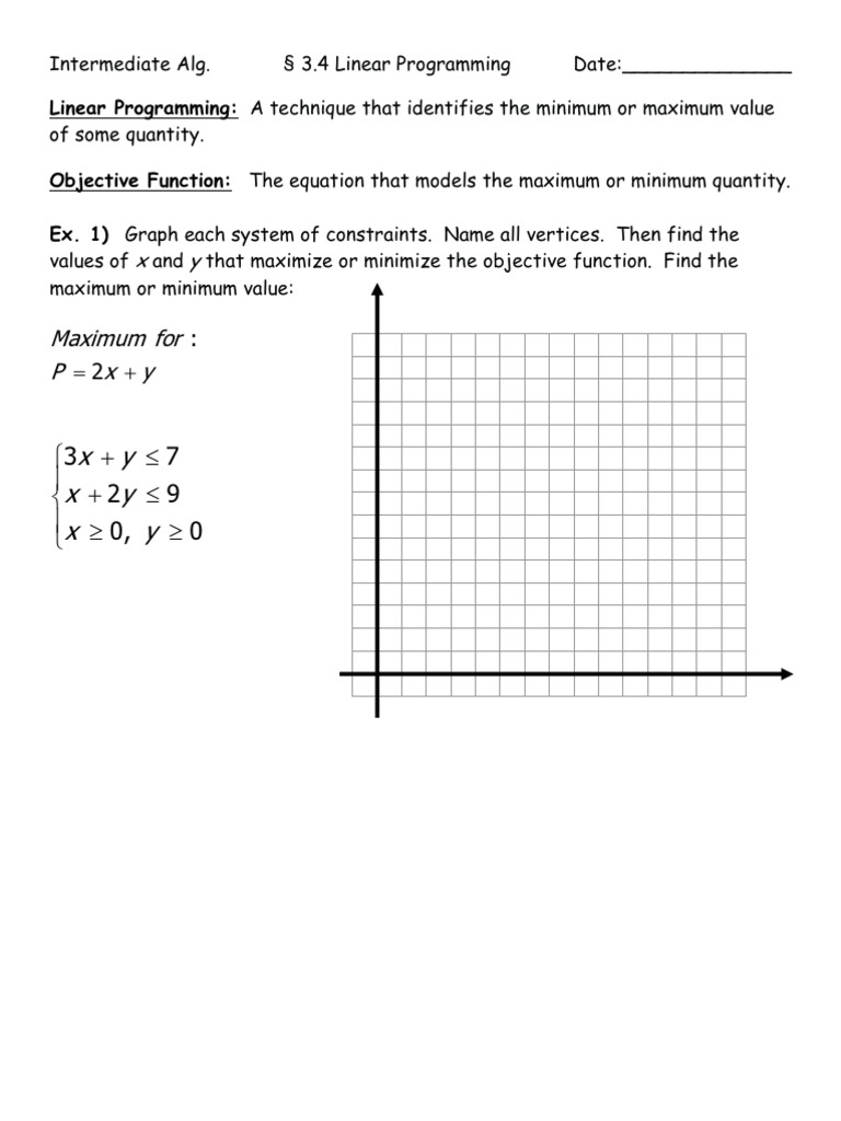 3 4 Linear Programming Pdf