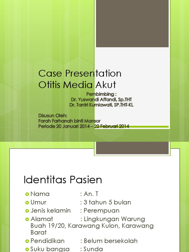 Presentasi Kasus Otitis Media | PDF