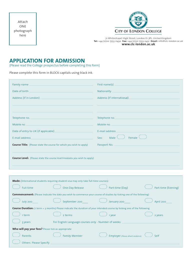 Clc Applicationform | Travel Visa | Fee