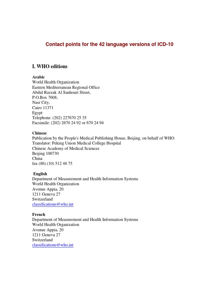 ICD 10 Languages | Download Free PDF | Lithuania | Health Economics