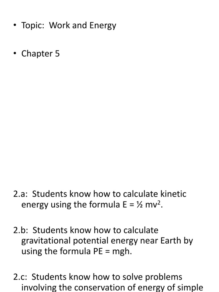 Work and Energy Concepts Explained | PDF