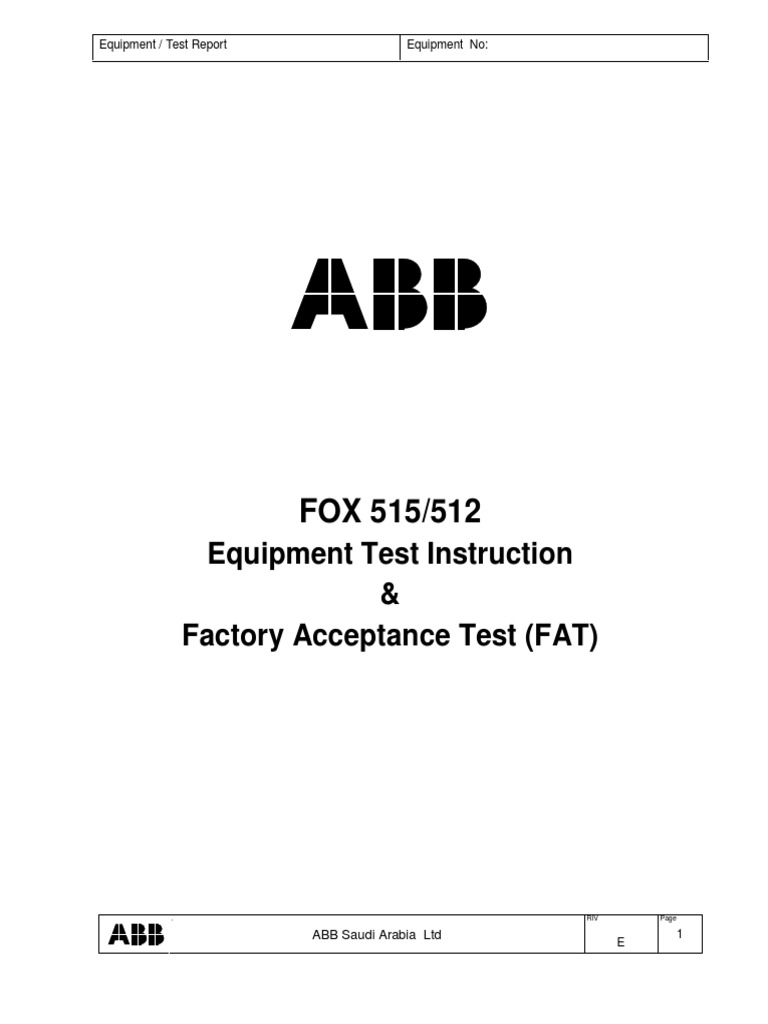 FOX515-FAT Test Procedures E (0) - CONTOH PDF | PDF | Power Supply ...