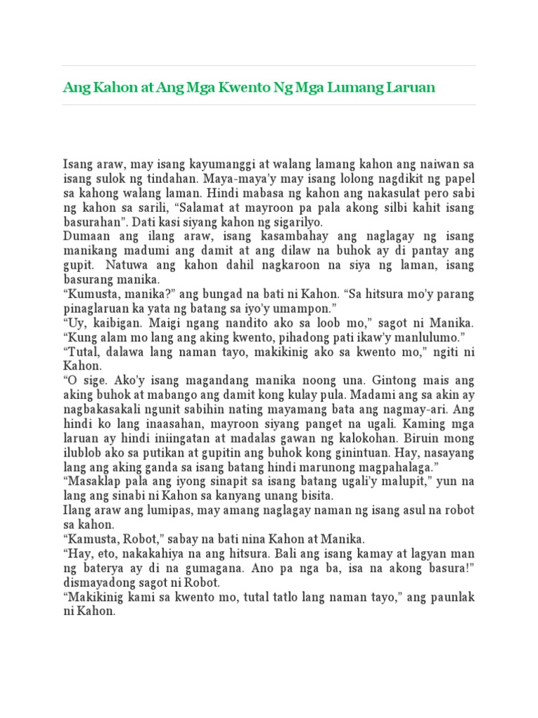 Ang Kahon at Ang Mga Kwento NG Mga Lumang | PDF