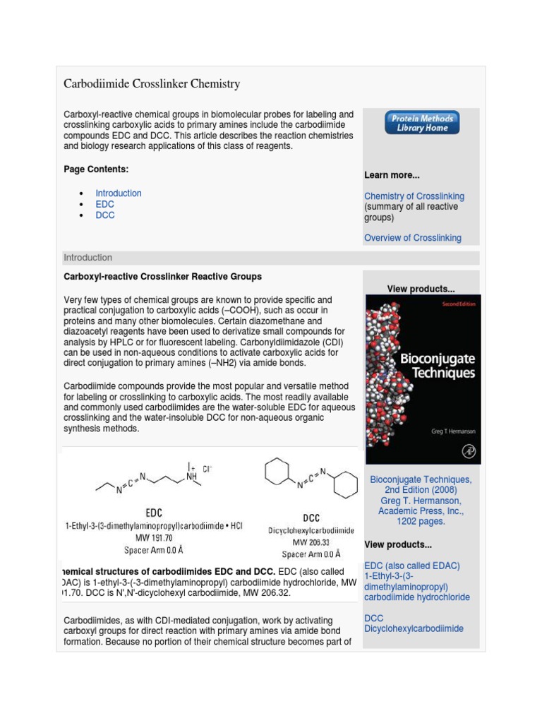 Carbodiimide Crosslinker Chemistry | Cross Link | Proteins