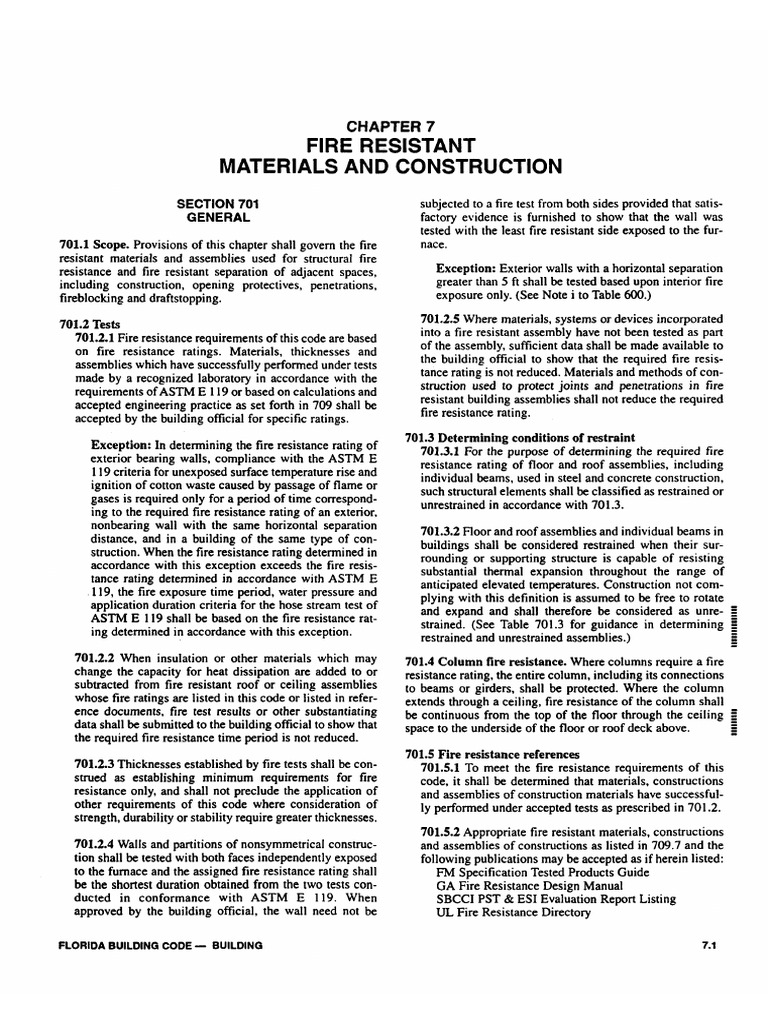 Chapter 7 - Fire Resistant Materials and Construction | PDF | Wall ...