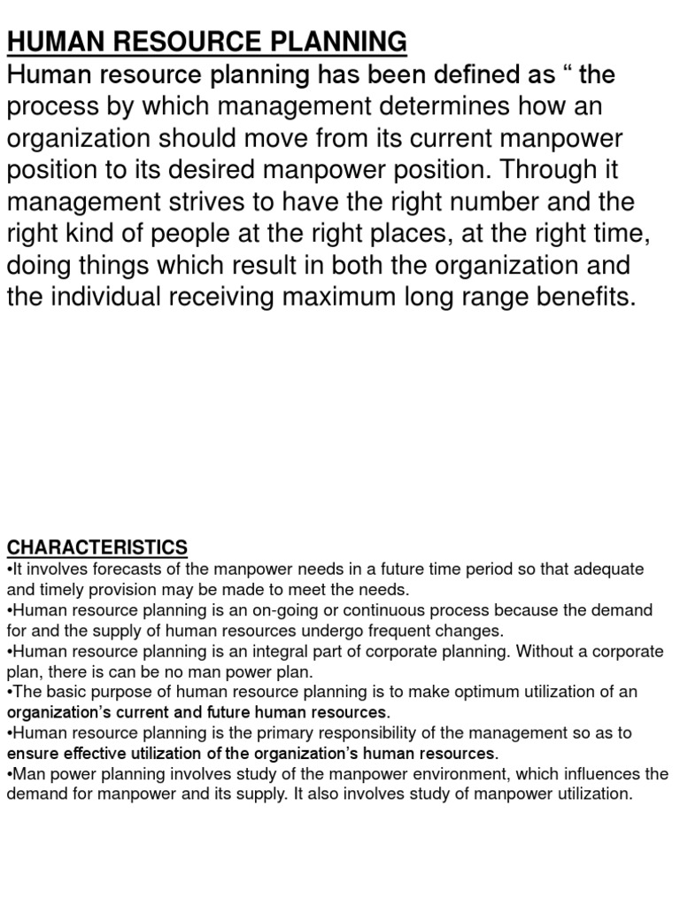 Human Resource Planning Essentials | PDF