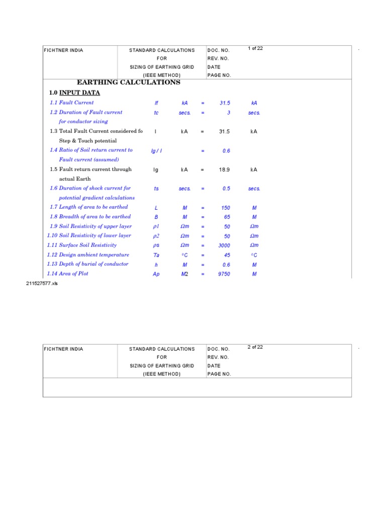 Ieee 80 Tiuch and Step Volt - Full Calc | PDF | Electrical Conductor ...