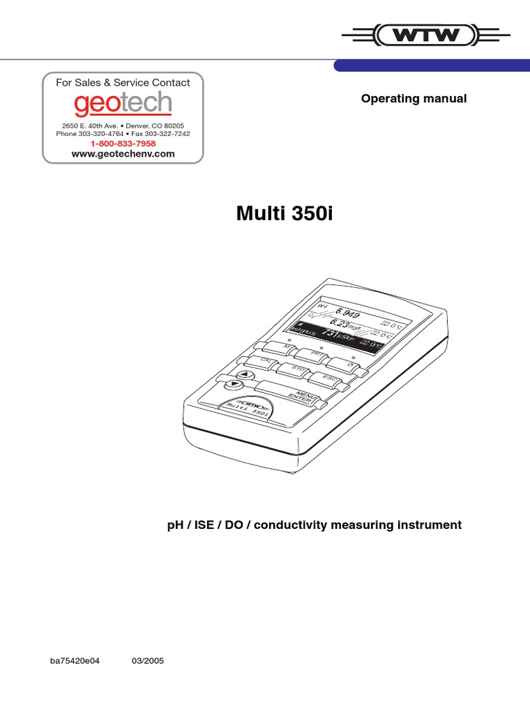 Multi 350i | PDF | Ph | Calibration