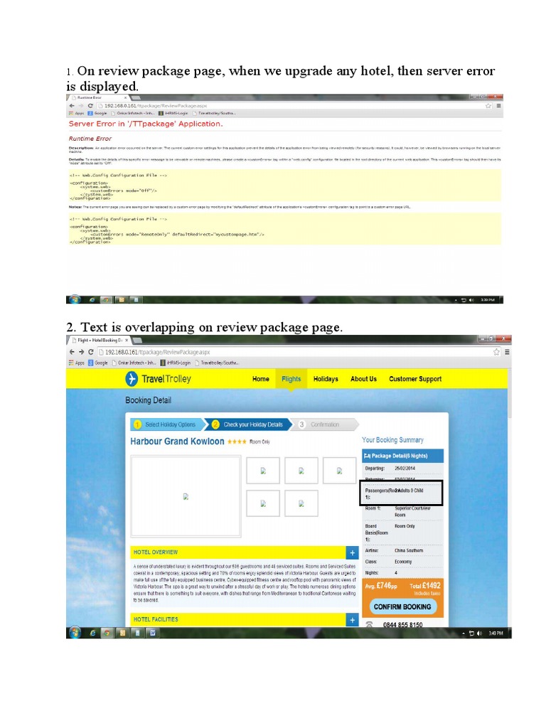Review Package Page Errors and Issues | PDF