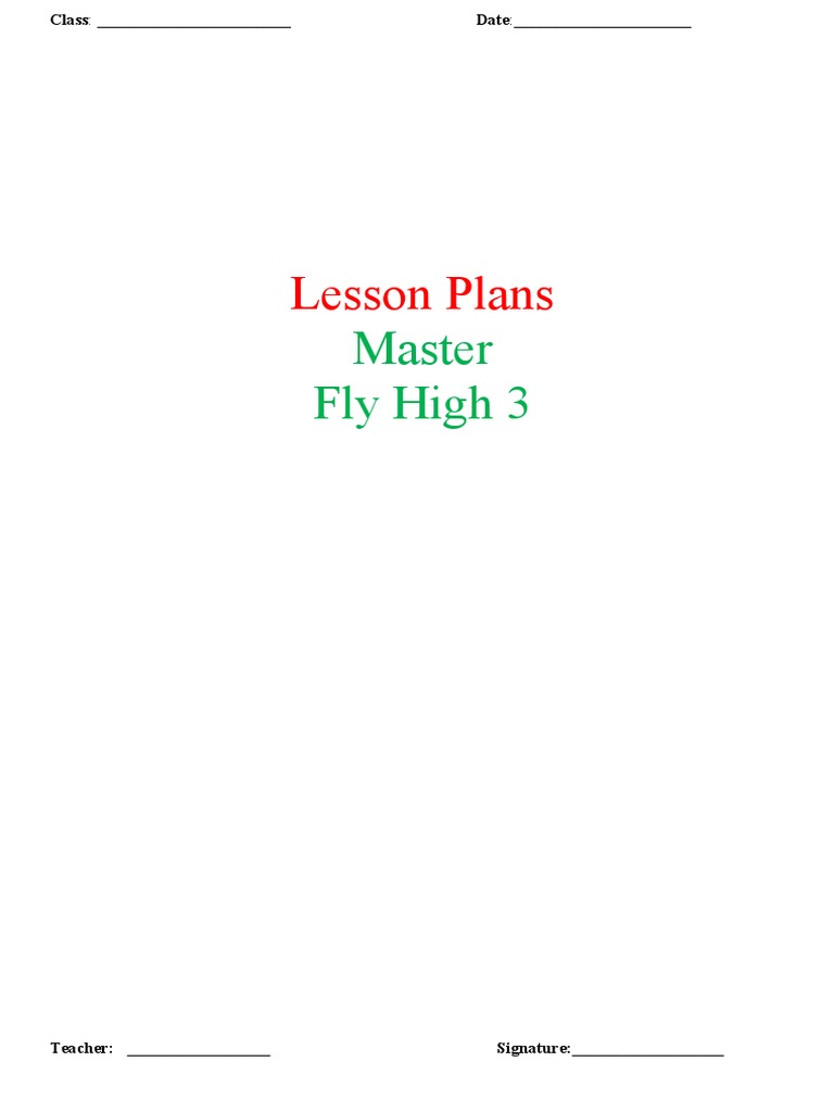 Fly High 3 Lesson Plans Master | PDF | Question | Linguistics