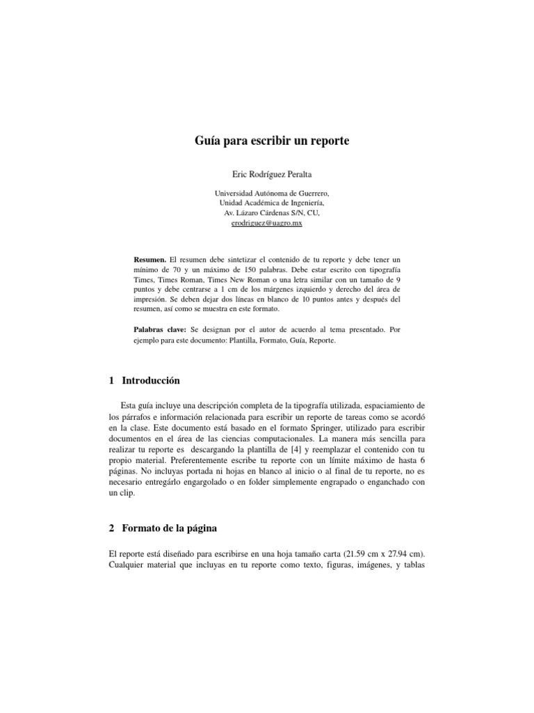 Guia Para Escribir Un Reporte | Tipografía | Soporte