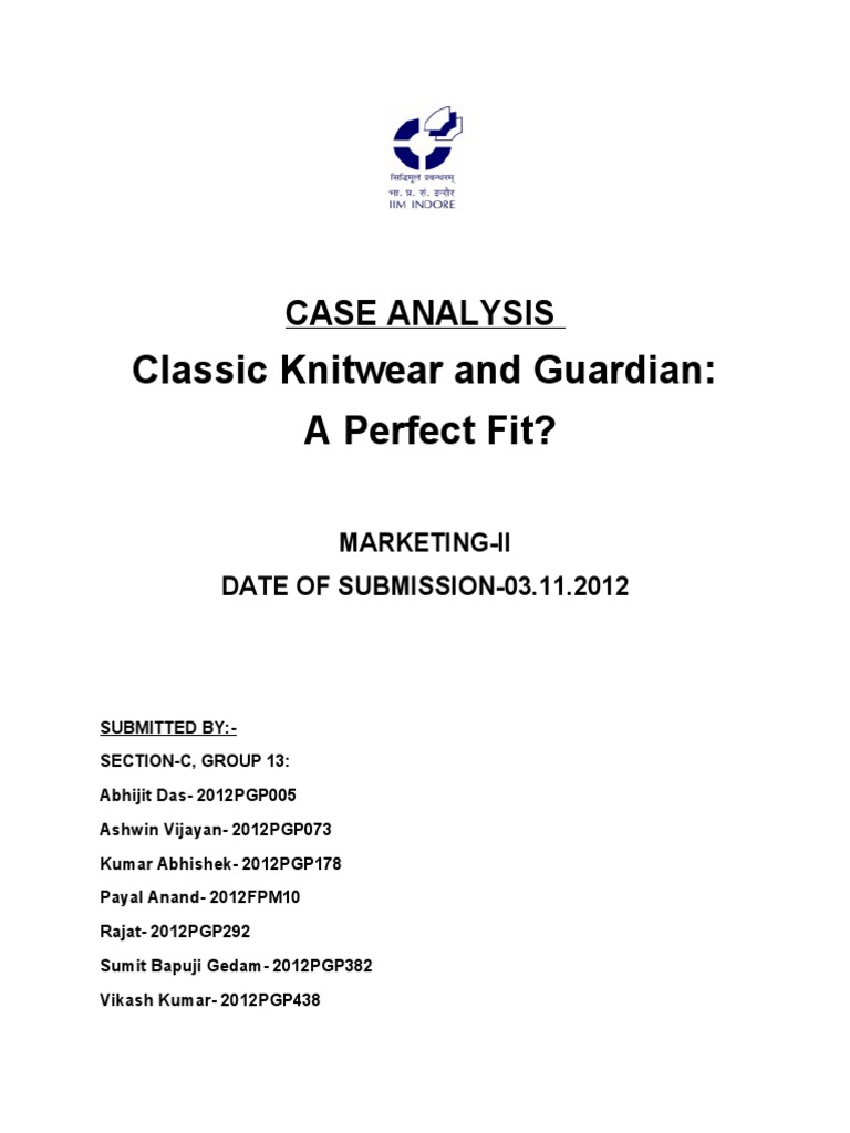 Classic Knitwear & Guardian Synergy Analysis | PDF | Merchandising | Retail
