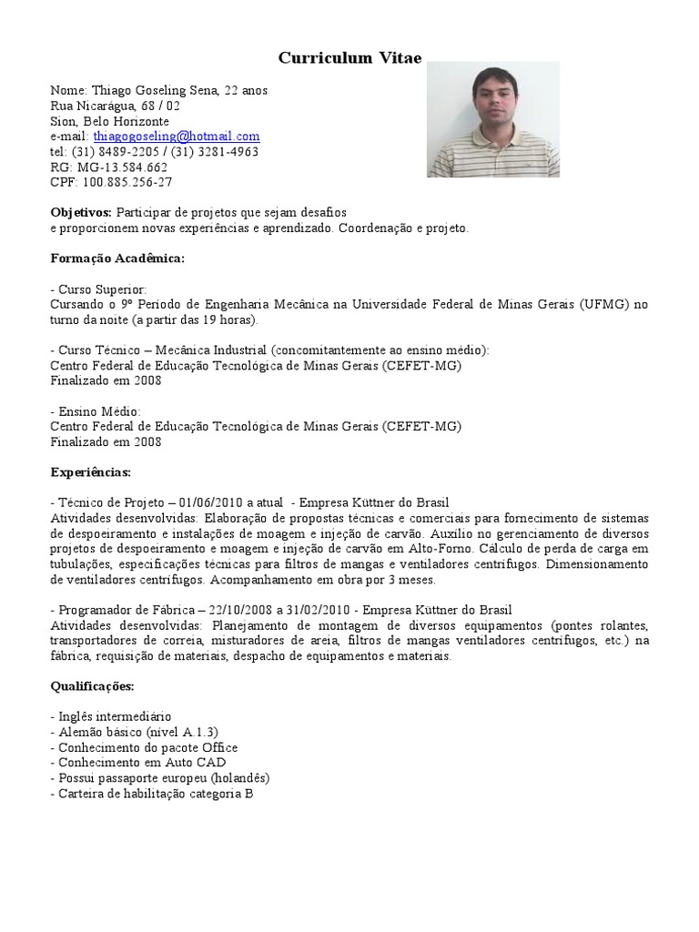 Currículo Thiago | PDF | Negócios