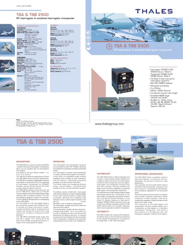 Thales IFF | PDF | Transponder (Aeronautics) | Radio