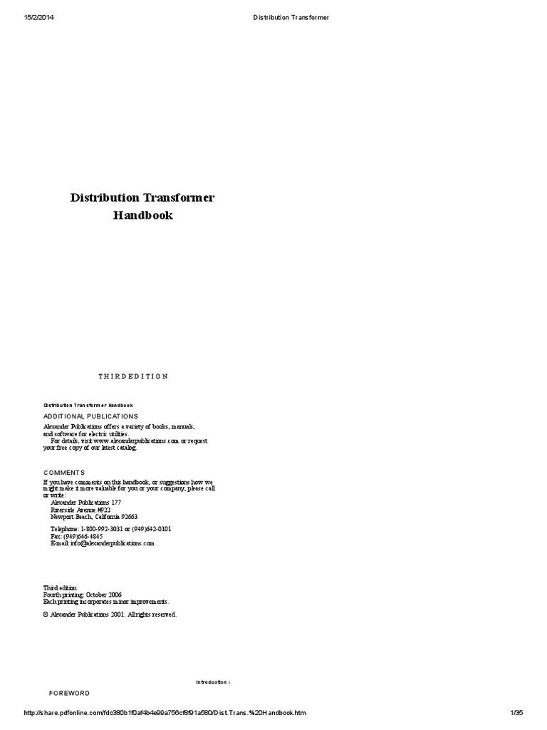 Distribution Transformer | PDF | Inductor | Transformer