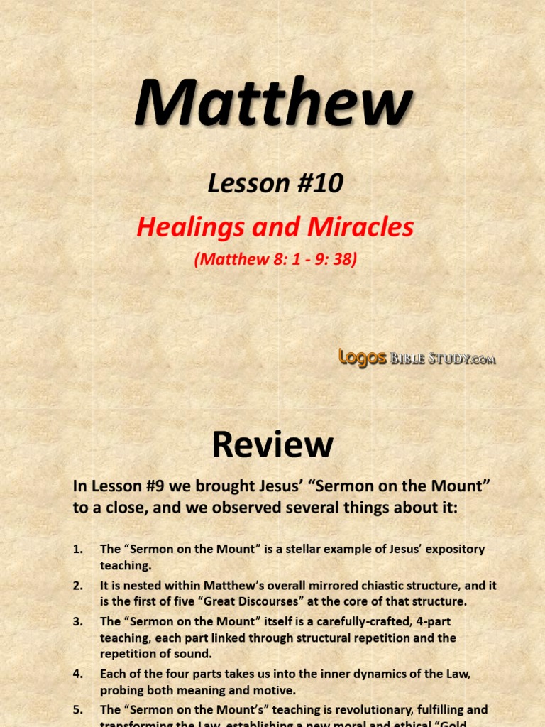 10. Healings and Miracles | Sermon On The Mount | Gospel Of Matthew