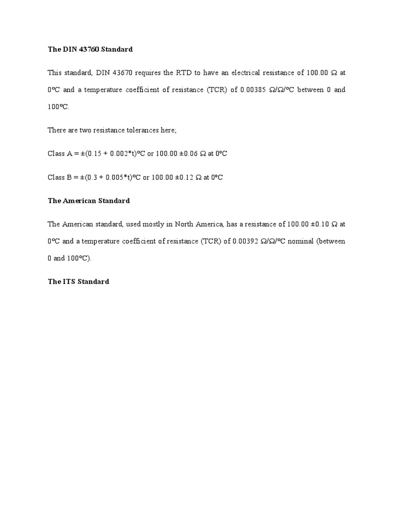 The DIN 43760 Standard | PDF