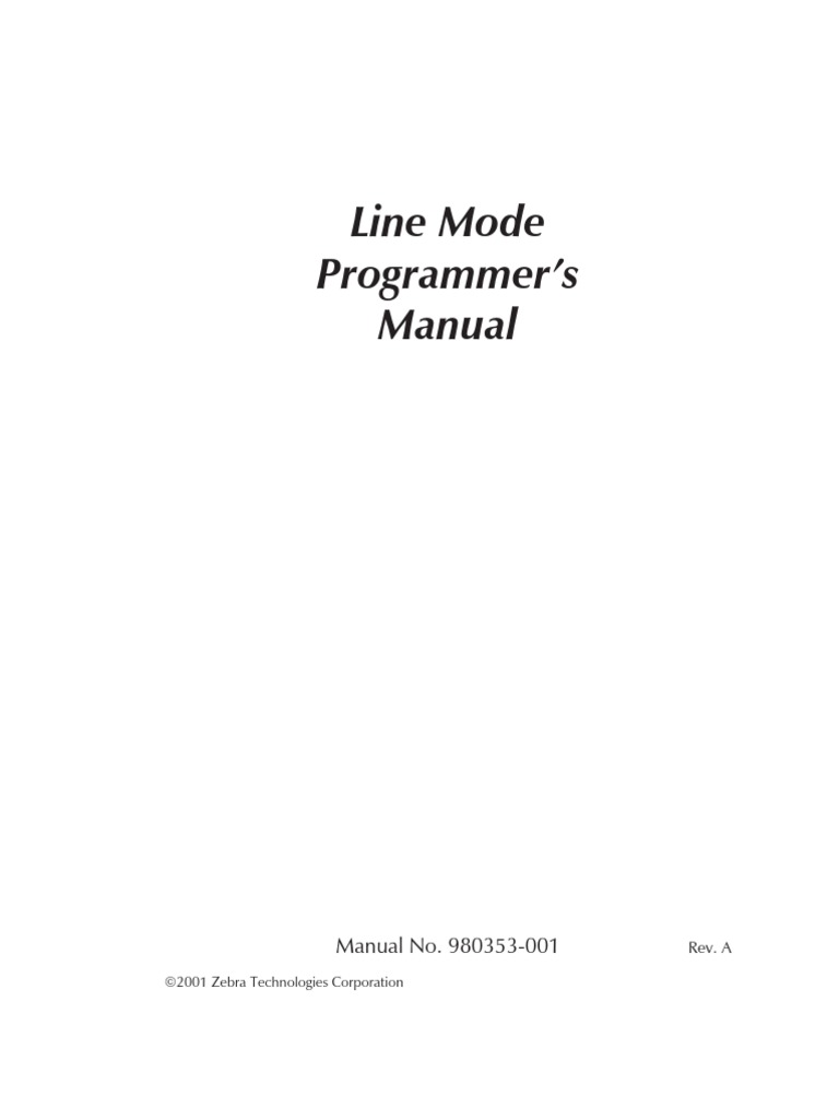 Line Mode ProgrammersZEBRA-EPL | PDF | Ascii | Printer (Computing)