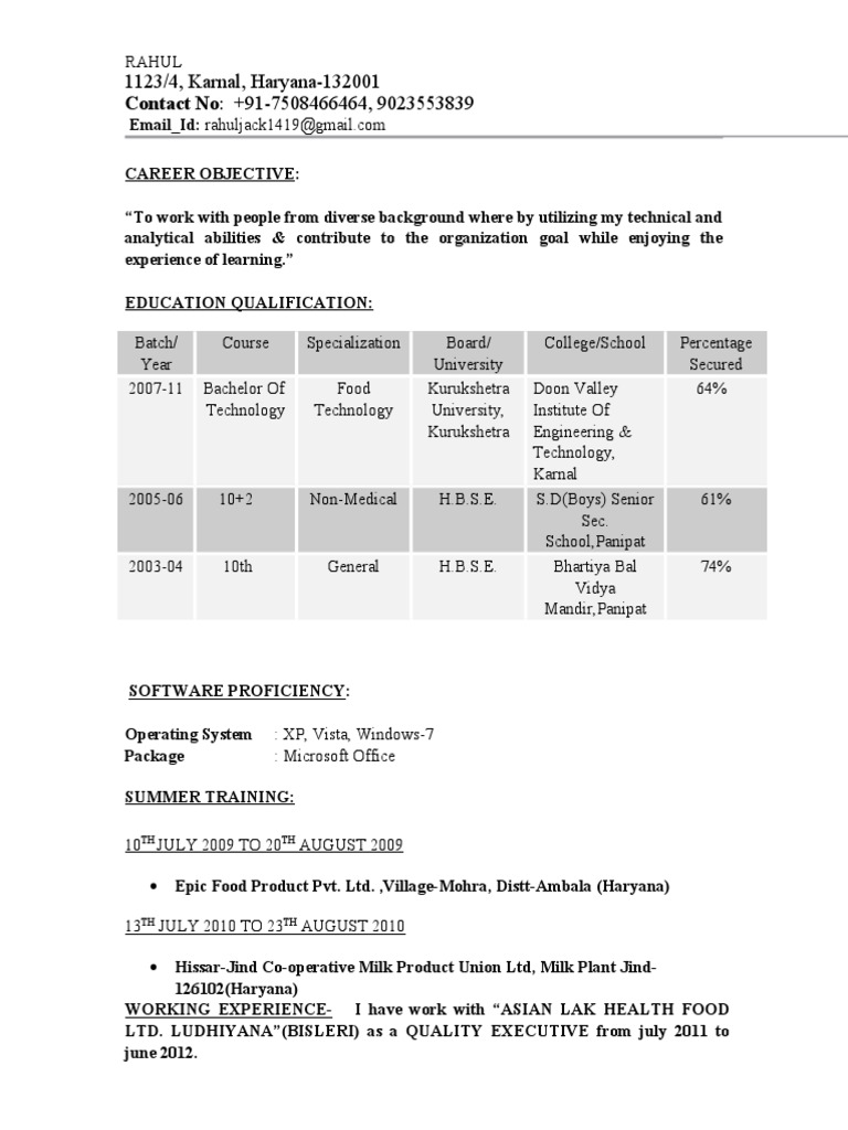 Rahul Resume | PDF