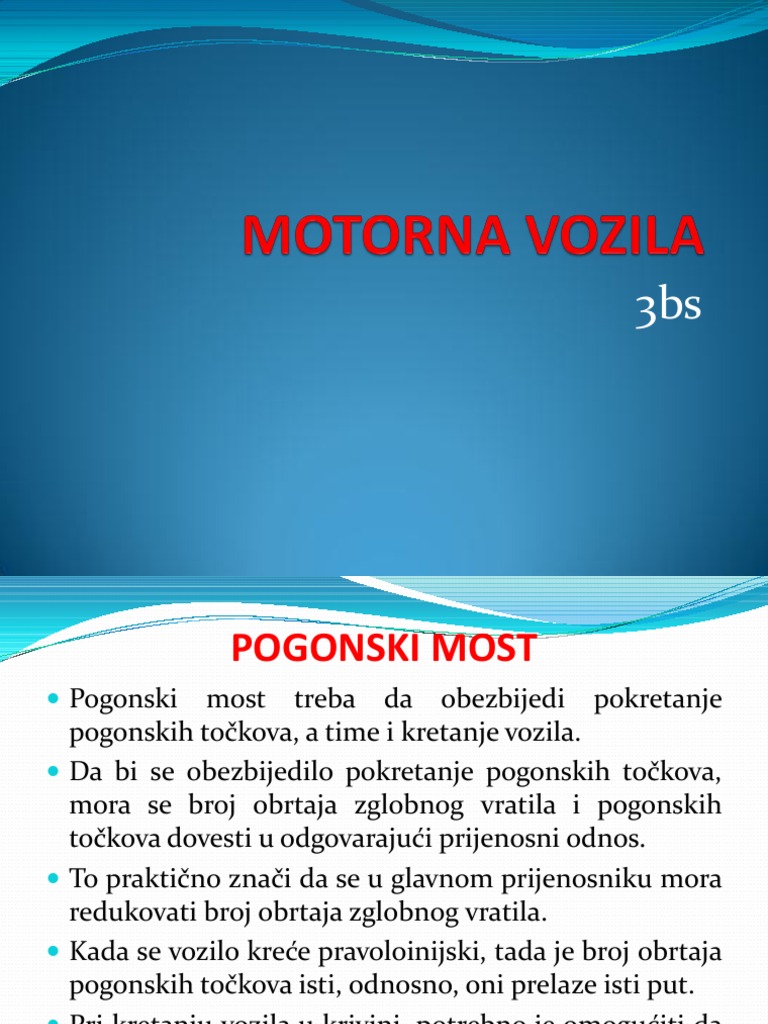 Pogonski Most - Diferencijal | PDF