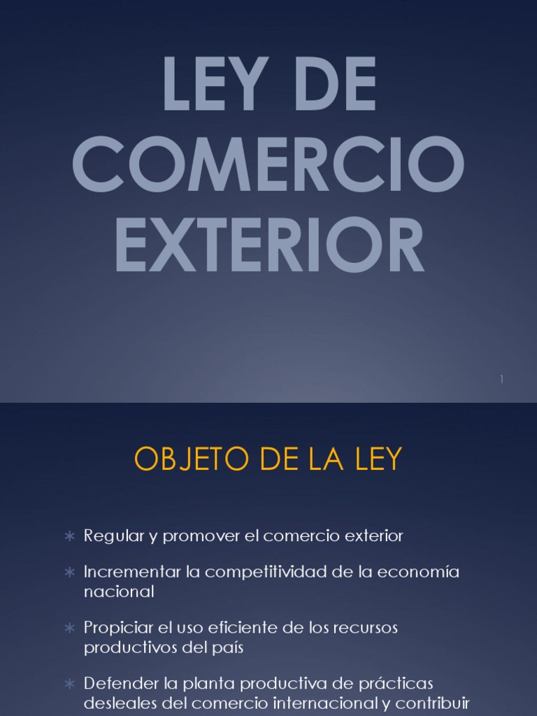 Ley de Comercio Exterior | PDF | Arancel | El comercio internacional