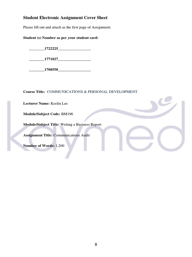 Communication Audit Report | PDF | Employment | Goal