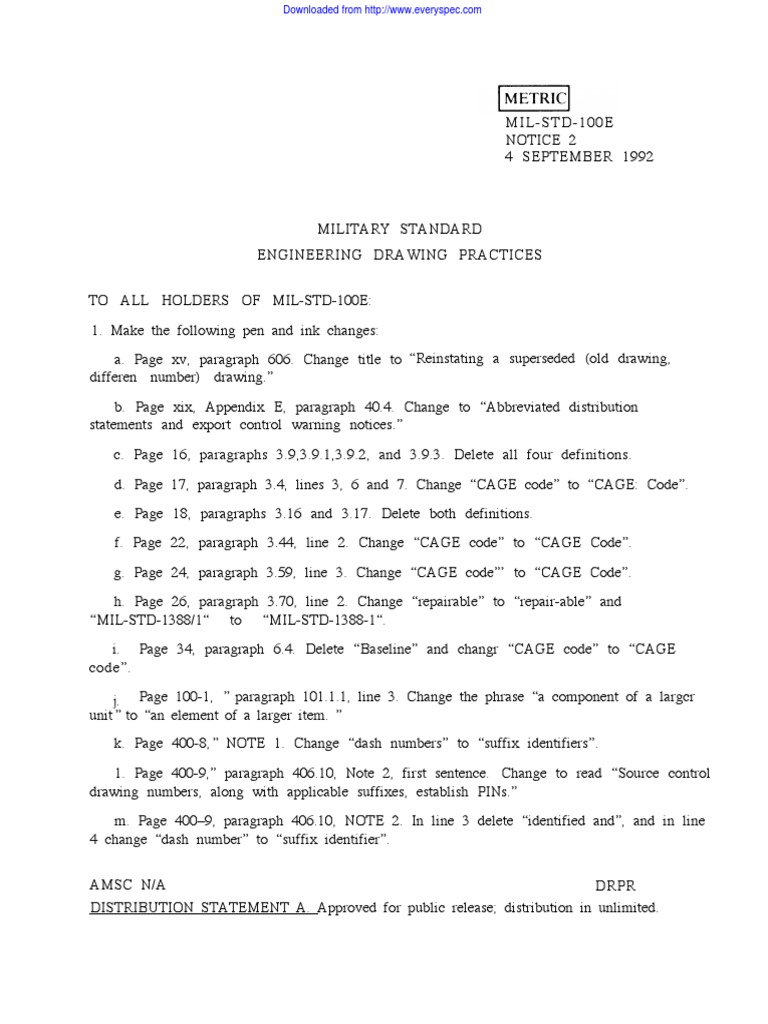 Mil Std 100e Notice 2 | Specification (Technical Standard) | Electronic ...