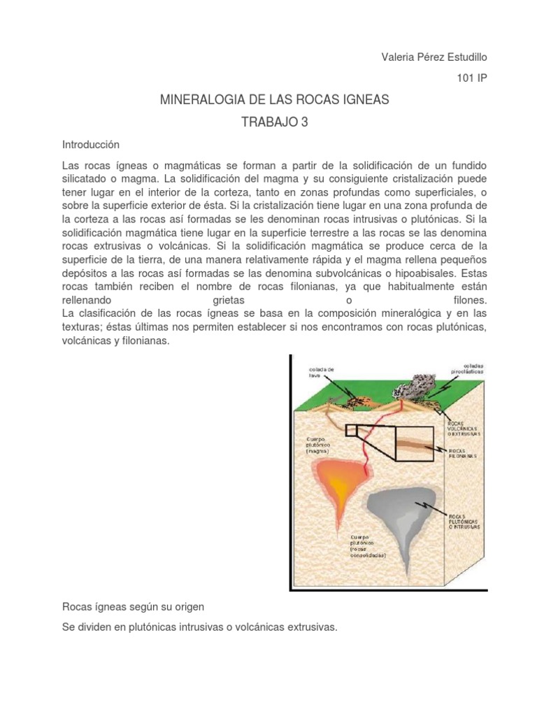 Mineralogia de Las Rocas Igneas | PDF | Roca ígnea | Roca (geología)