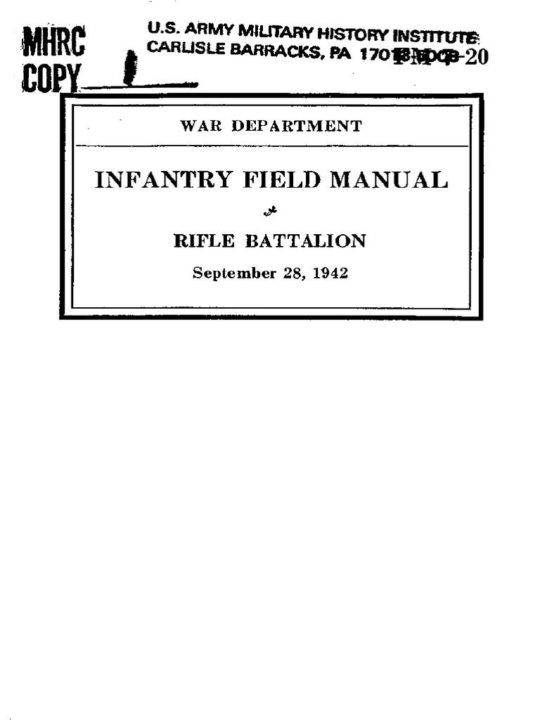 Fm7-20 1942 Obsolete Rifle Battalion | Download Free PDF | Battalion | Company (Military Unit)
